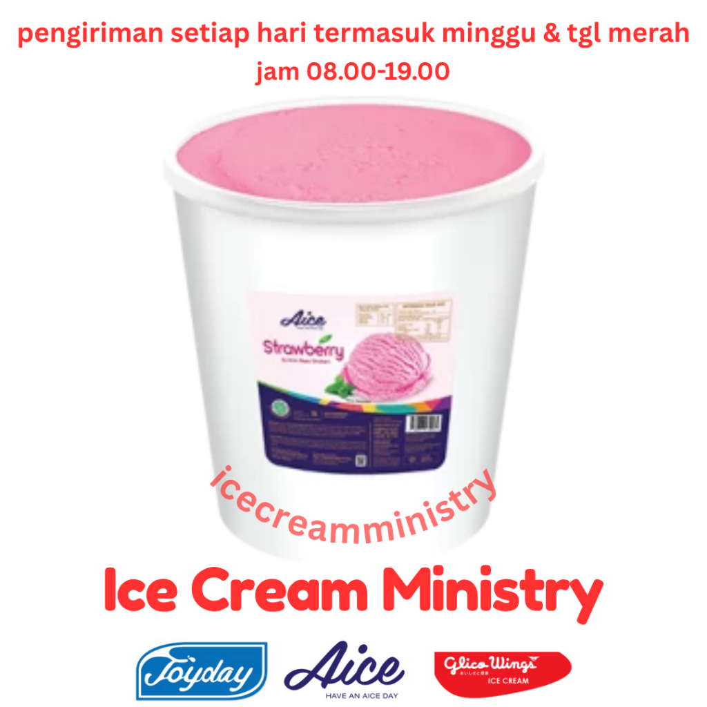 Jual Aice Halocoko Strawberry Bucket / Emberan 8 liter | Shopee Indonesia