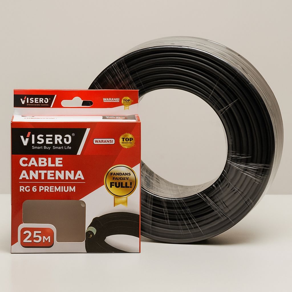 Jual VISERO KABEL ANTENA TV DIGITAL 25 METER RG 6 PREMIUM VCA-25P ...