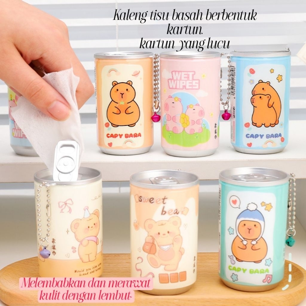 Jual TISSU BASAH KALENG Capybara Dino Momo UNIK ESTETIK ISI 30 LEMBAR ...