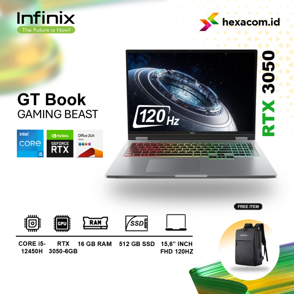 Jual INFINIX GTBook i5-12450H RTX3050 RAM 16GB SSD 512GB 16" FHD 120HZ ...