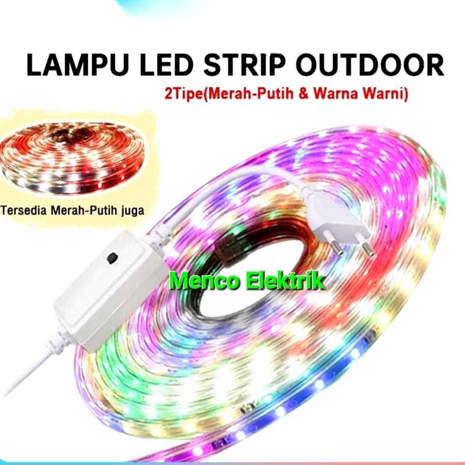 Jual Lampu Strip Outdoor LED Merah-Putih & RGB + Adaptor 220V / Lampu ...