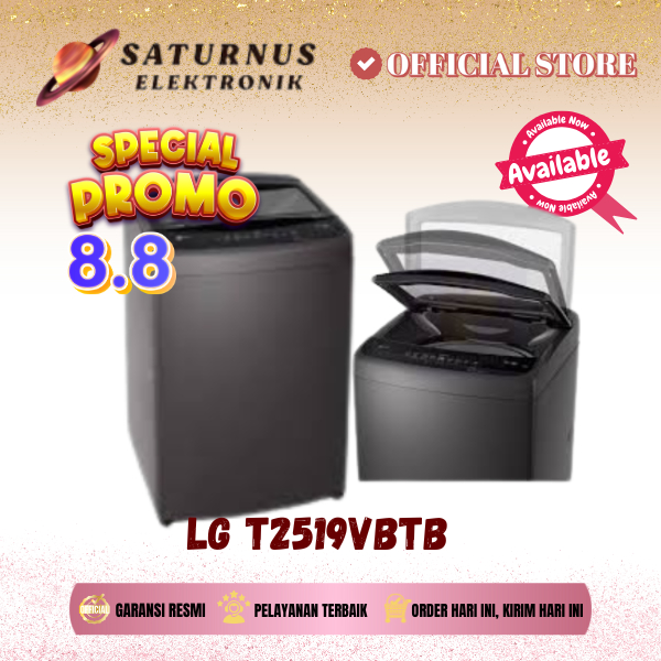 Jual LG T2519VBTB Mesin Cuci Top Loading 19Kg 1 Tabung T2519VBTB Smart Diagnosis Inverter ...