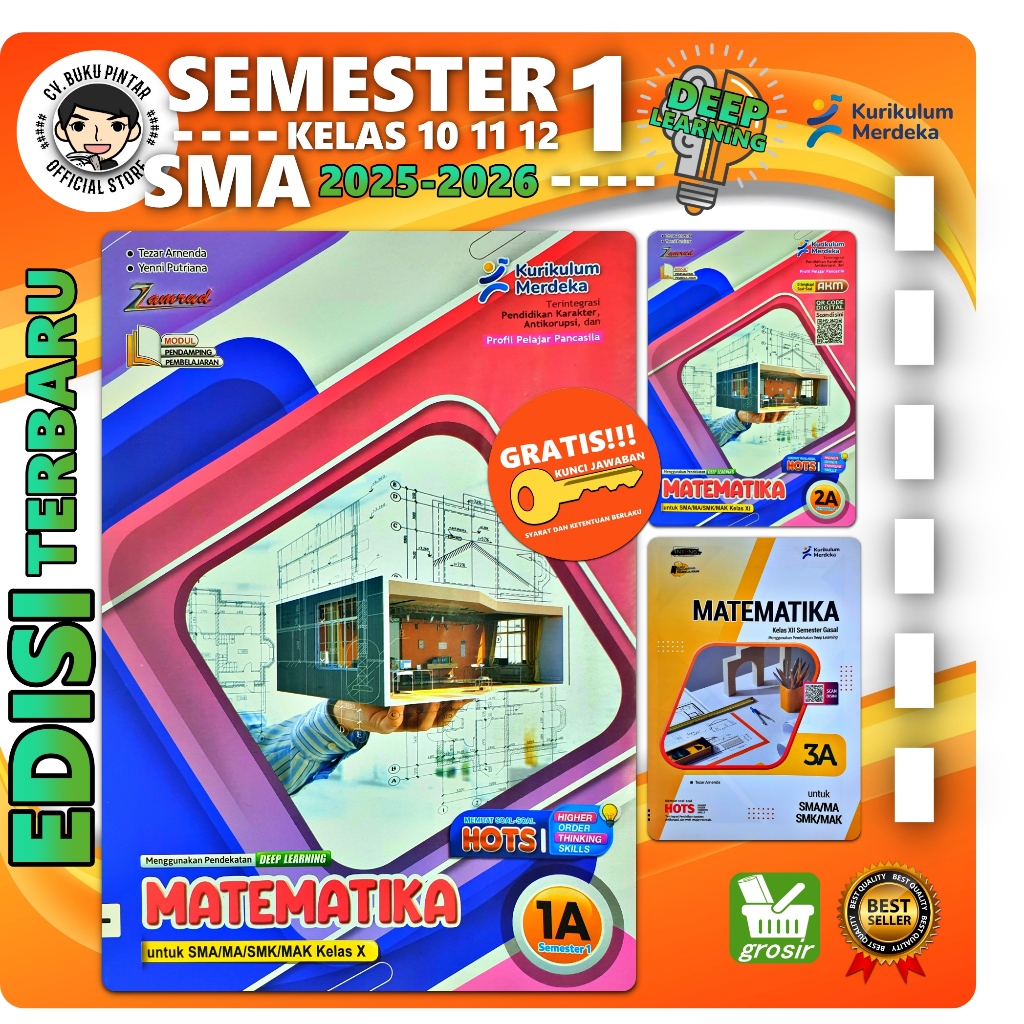 Jual LKS MATEMATIKA SMA/ MA KELAS 10 11 12 SEMESTER 1 & 2 2025-2026 Deep Learning KURIKULUM ...