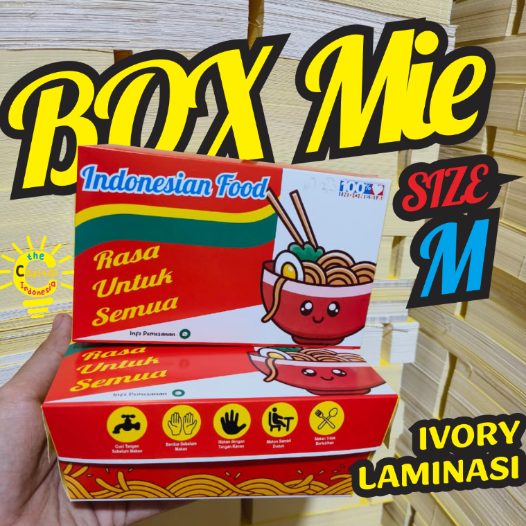 Jual paper Lunch Box Mie Size M box Nasi Bekal- isi 100pcs | Shopee ...