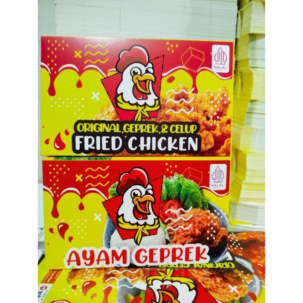 Jual DUS AYAM GEPREK CELUP M 100 PCS IVORY LAMINASI GLOSSY PAPER LUNCH ...