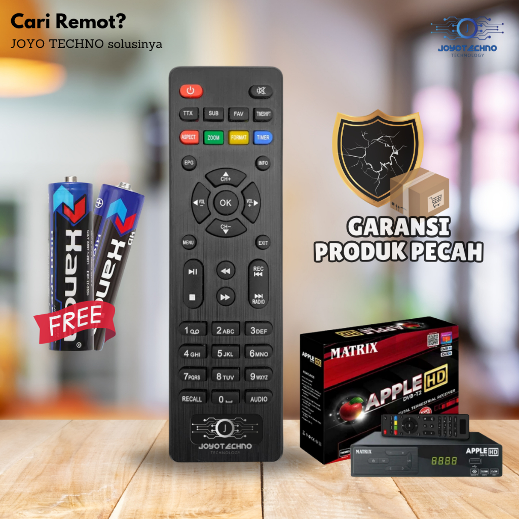 Jual Remote STB Matrix Apple HD Tanpa Setting untuk DVBT2 Matrix Dus ...