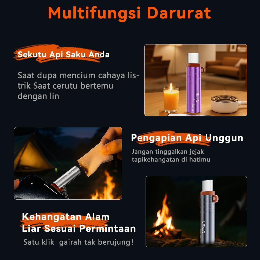 Jual NEXID pemantik Api Badai Type-C Lighter Jangan pakai korek biasa ...