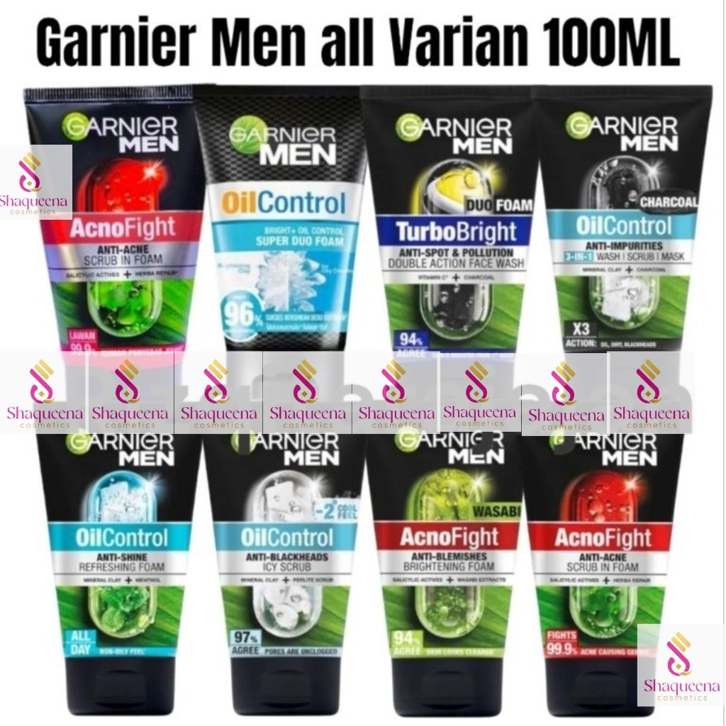 Jual ( BARU ) GARNIER Men Facial Wash 100ml Series (sabun cuci muka ...