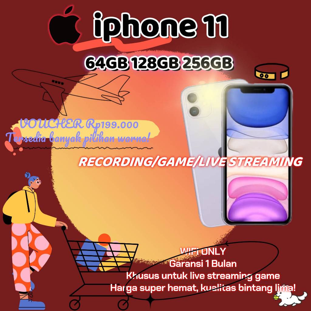 Jual iPhone 11 Indonesia Ready Stock,Apple iP11 128/256/512GB, Second ...