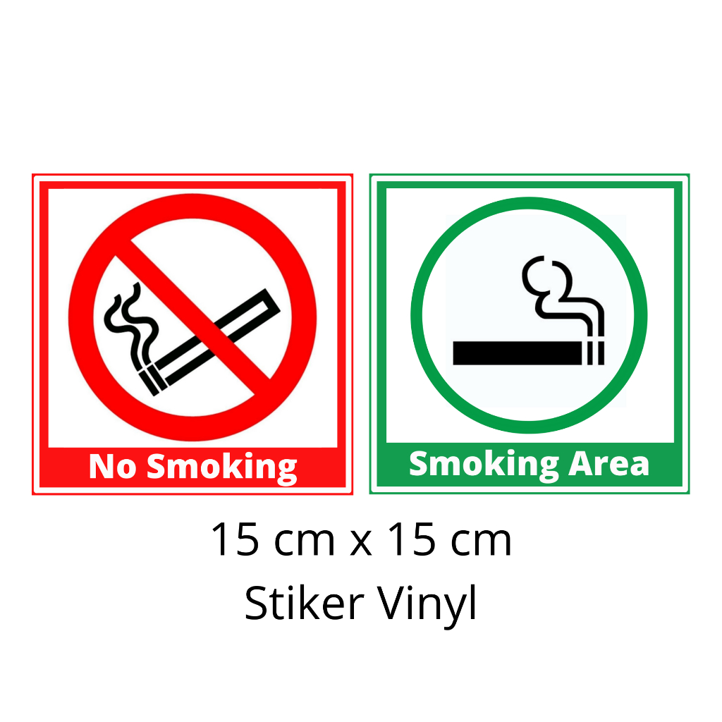 Jual Stiker larangan merokok dan area merokok Sticker label no smoking ...