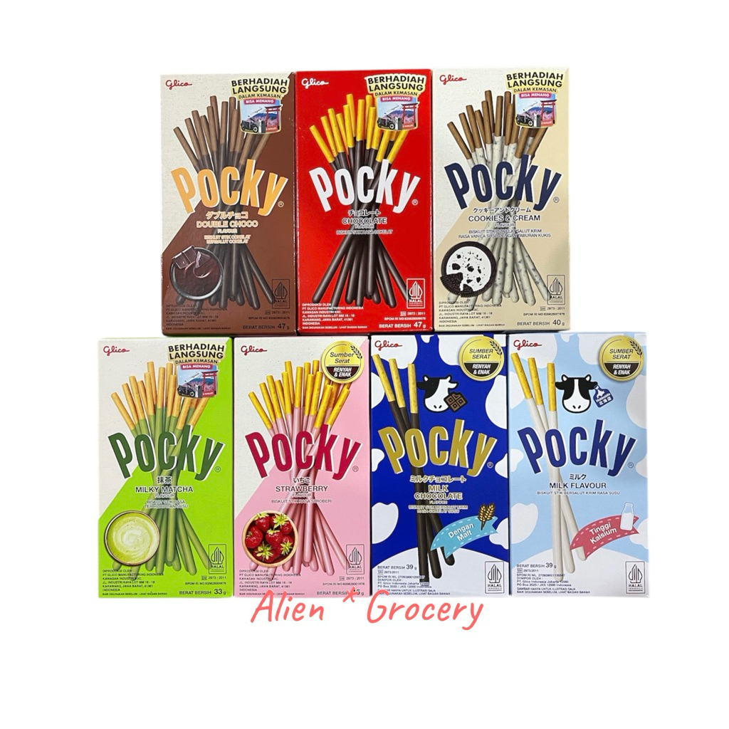 Jual POCKY Glico Chocolate Matcha Strawberry Double Choco Cookies Creme ...