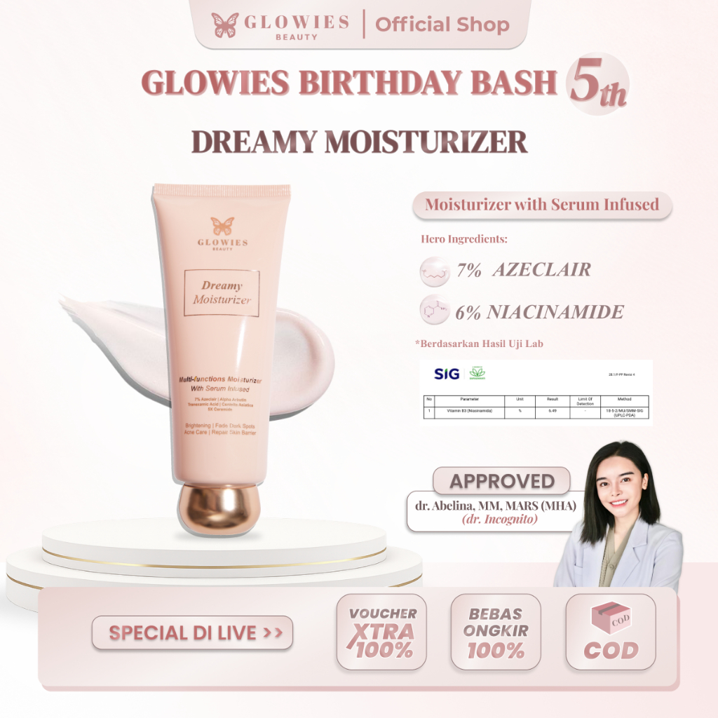 Jual [FLASH SALE] Glowies Beauty Dreamy Moisturizer Skincare Repair ...