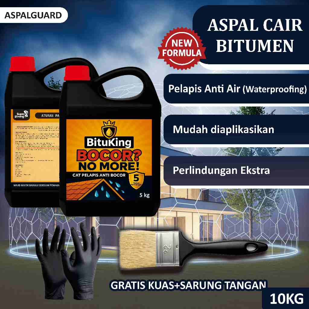 Jual Aspal Cair Anti Bocor 10 Kg – Pelapis Tahan Air untuk Dak, Atap ...