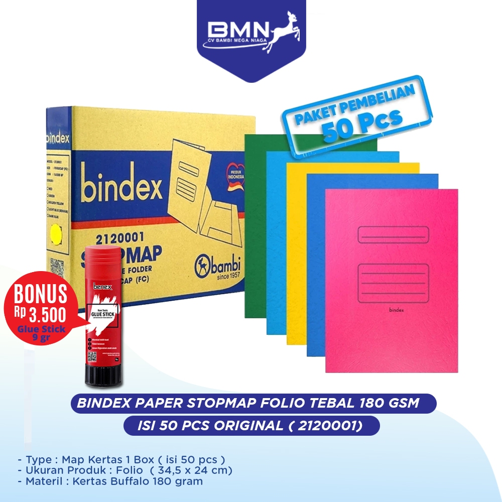 Jual BINDEX Stopmap / Map Stopmap Folio Tebal 180 Gsm 1 Box isi 50 ...