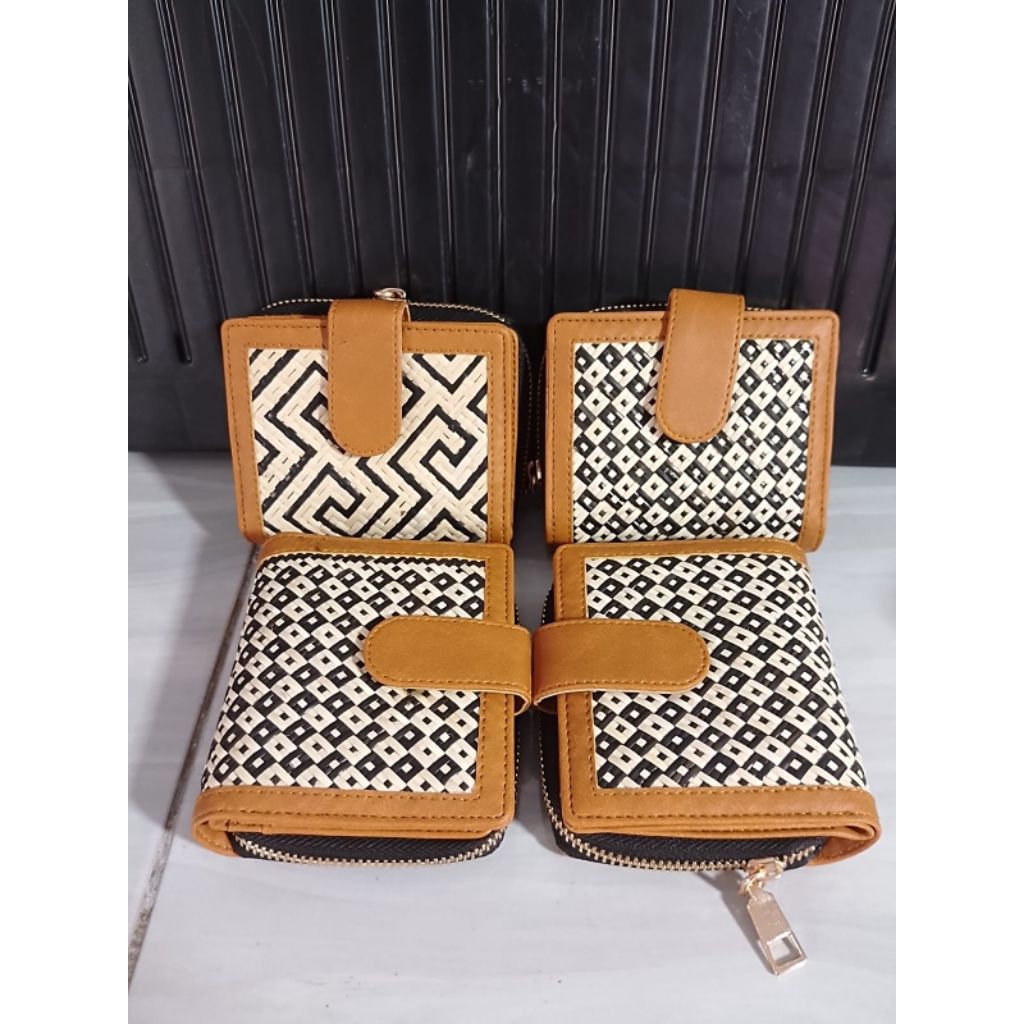 Jual Dompet lipat wanita anyaman rotan unik | Shopee Indonesia
