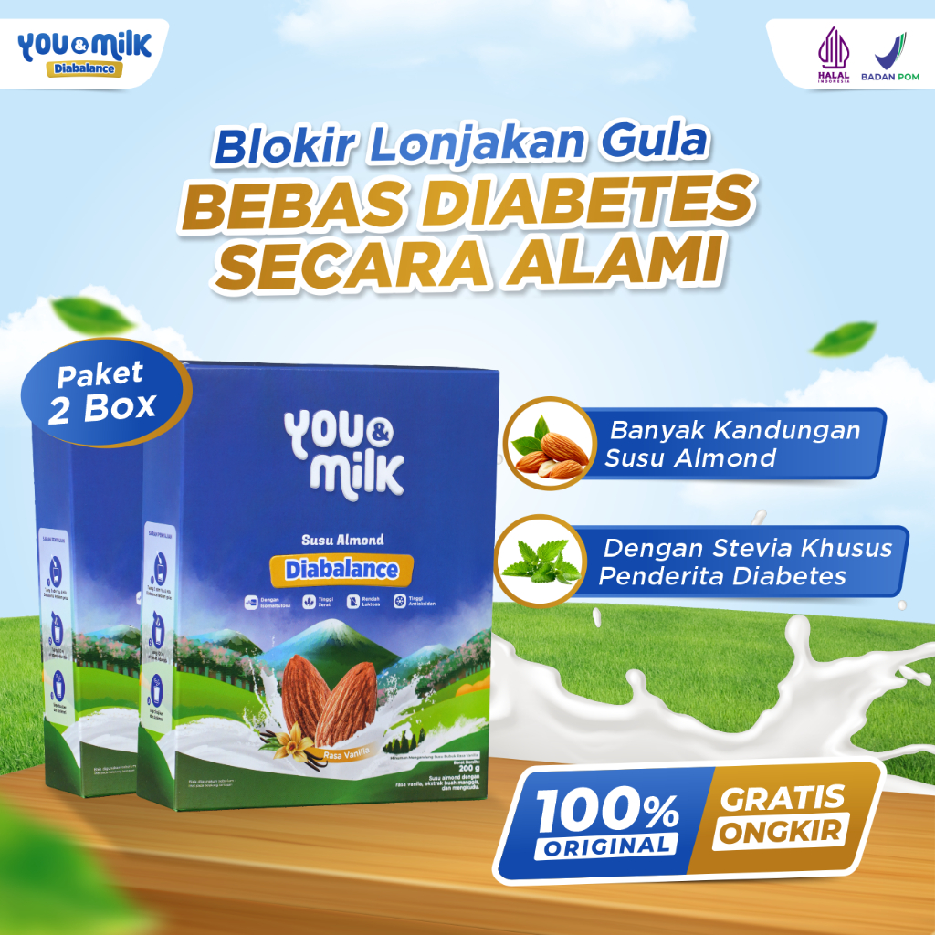 Jual YOU & MILK DIABALANCE 2 BOX Susu Alami Cegah Bebas Diabetes Gula ...
