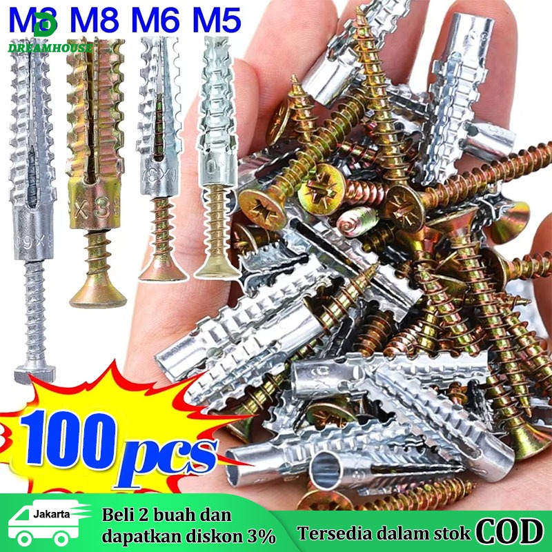 Jual 100set Angkur Baut Tembok Sekrup M6 Expansion Anchor Wall Anchor ...