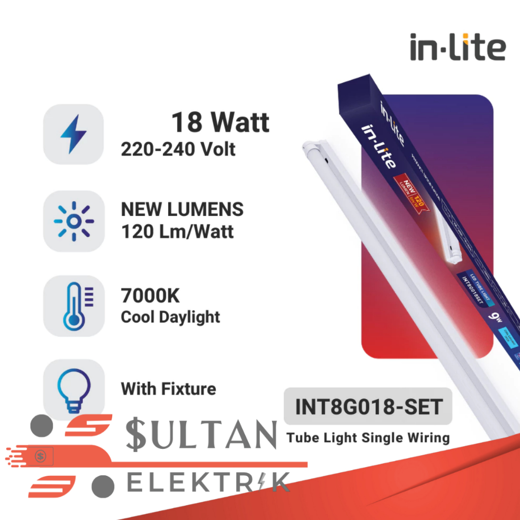 Jual Khusus Pengiriman Instant Lampu Neon LED T8 SET TUBE LIGHT 18W ...