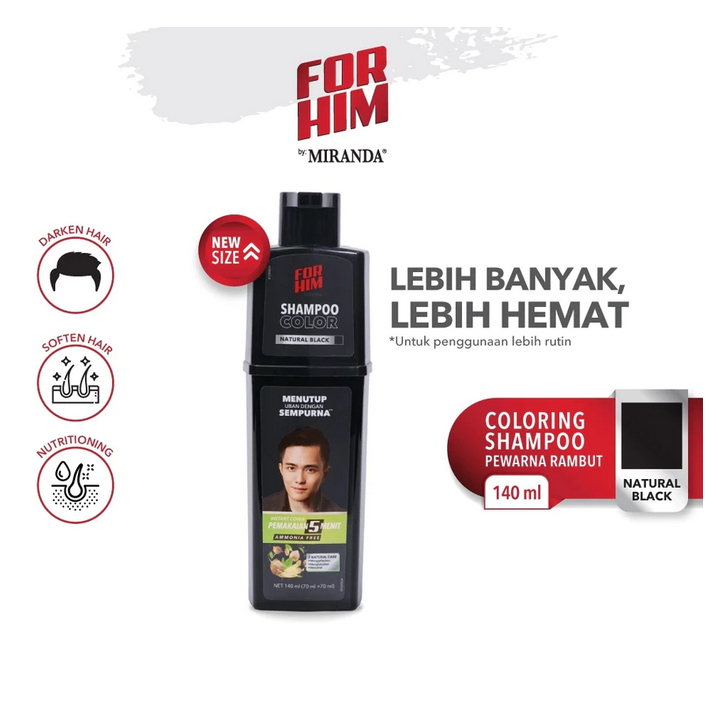 Jual MIRANDA For Him Shampoo Color Pewarna Rambut Botol 140ml | Natural ...