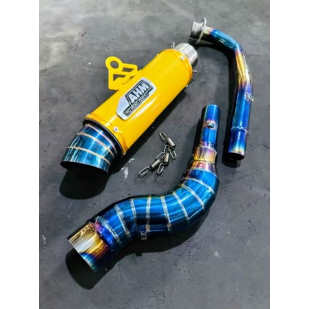 Jual AHM Pipe canister conical open specs exhaust pipe for Wave 125 Xrm ...