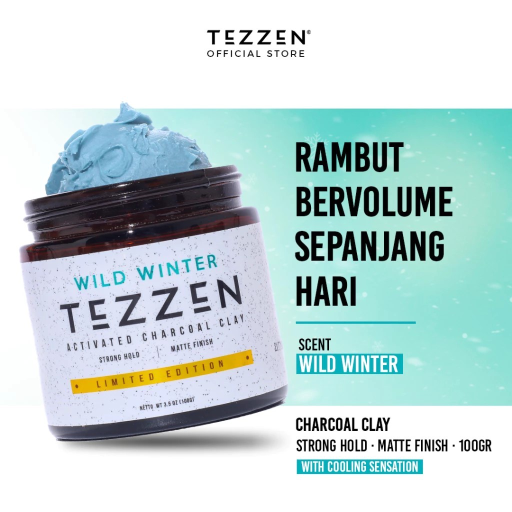 Jual Pomade Clay Tezzen Wild Winter Limited Edition - Charcoal Clay ...