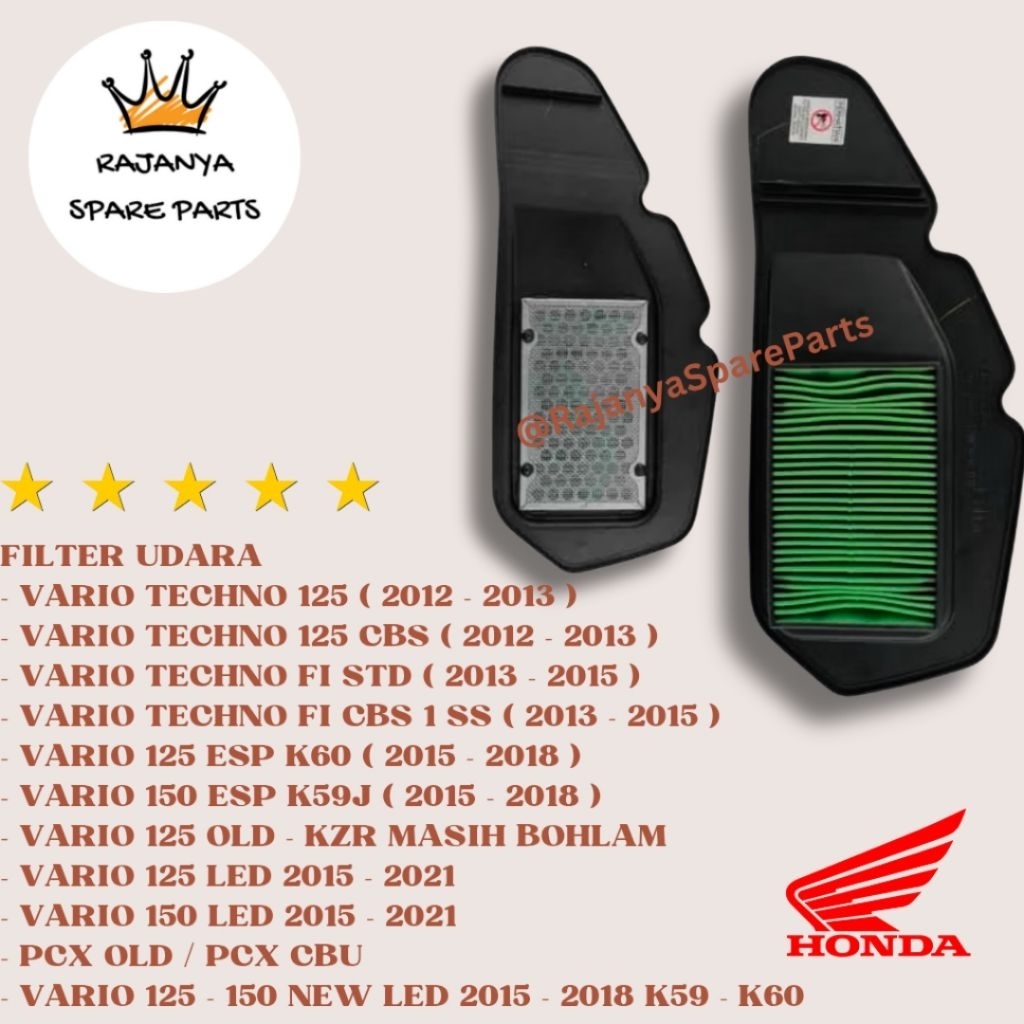 Jual SARINGAN UDARA / FILTER UDARA VARIO 150 FI LED, VARIO 125 LED ...
