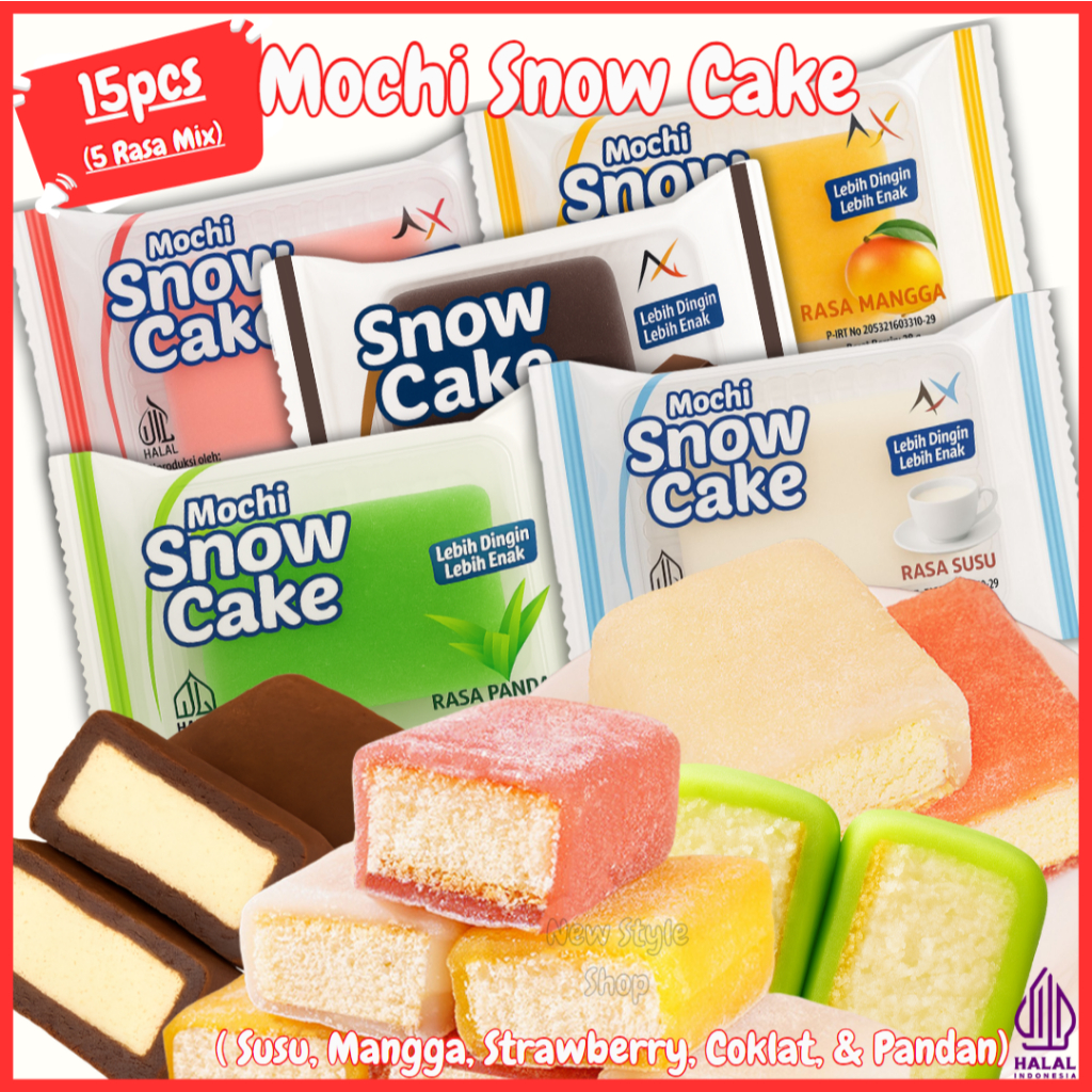 Jual Mochi Snow Cake BELI 12 Pcs FREE 3 Pcs 4 Varian Rasa Strawberry ...