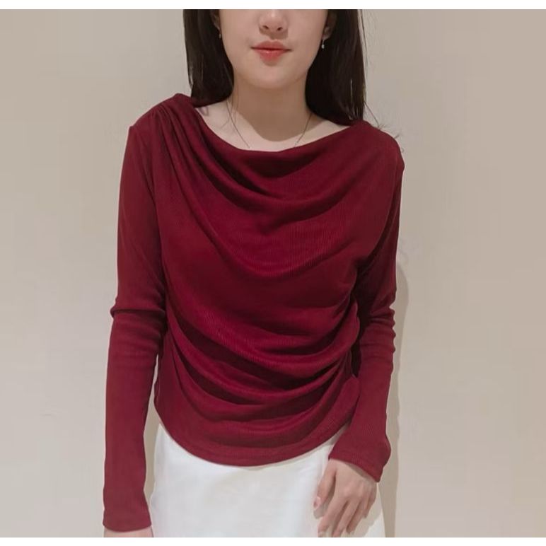 Jual Glam-April Top - Atasan Knit Wanita Korean Top Lengan Panjang - Baju Top Knit Long Sleeve ...
