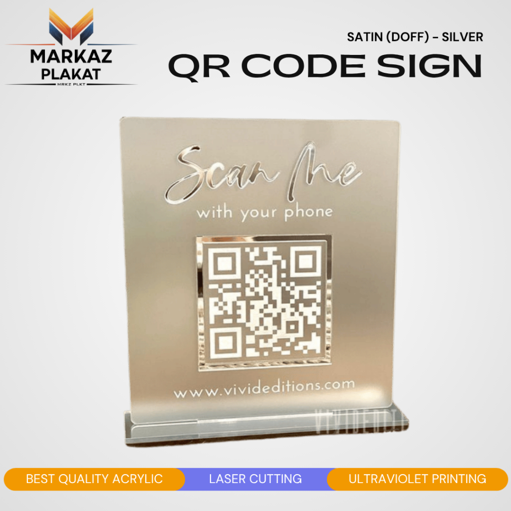 Jual Akrilik QR Code Sign SATIN / Social Media Business Sign Acrylic ...