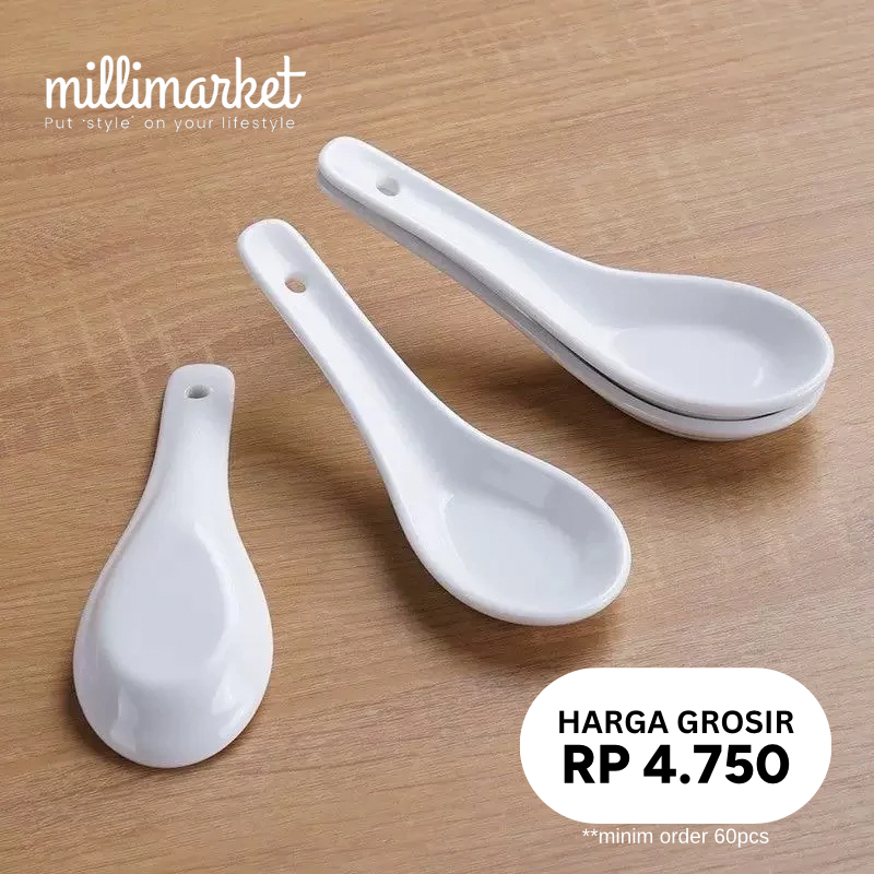 Jual [MILLI] BASIC SENDOK BEBEK KERAMIK 12.5cm / Grosir Sendok Bubur ...
