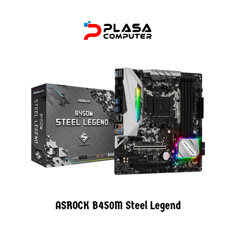 Jual MAINBOARD MOBO ASROCK B450M Steel Legend (AM4, AMD PROMONTORY B450 ...