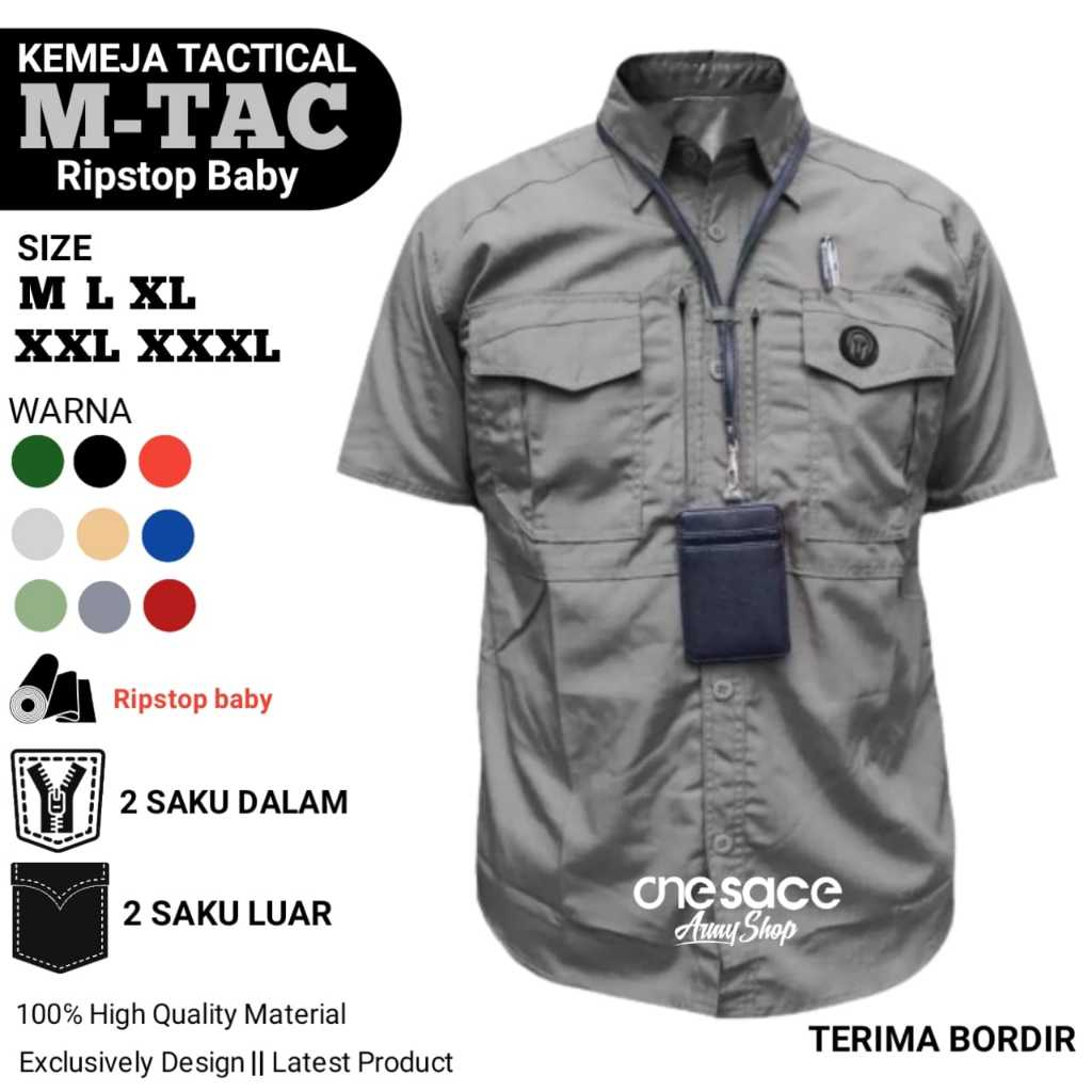 Jual GROSIR Kemeja Tactical M-TAC Lengan Pendek Best Seller/Baju Lengan ...