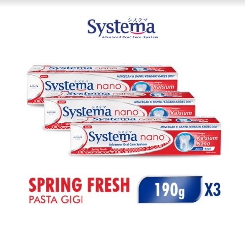 Jual Systema Pasta Gigi Spring Fresh Tube 190 gr x3 | Shopee Indonesia