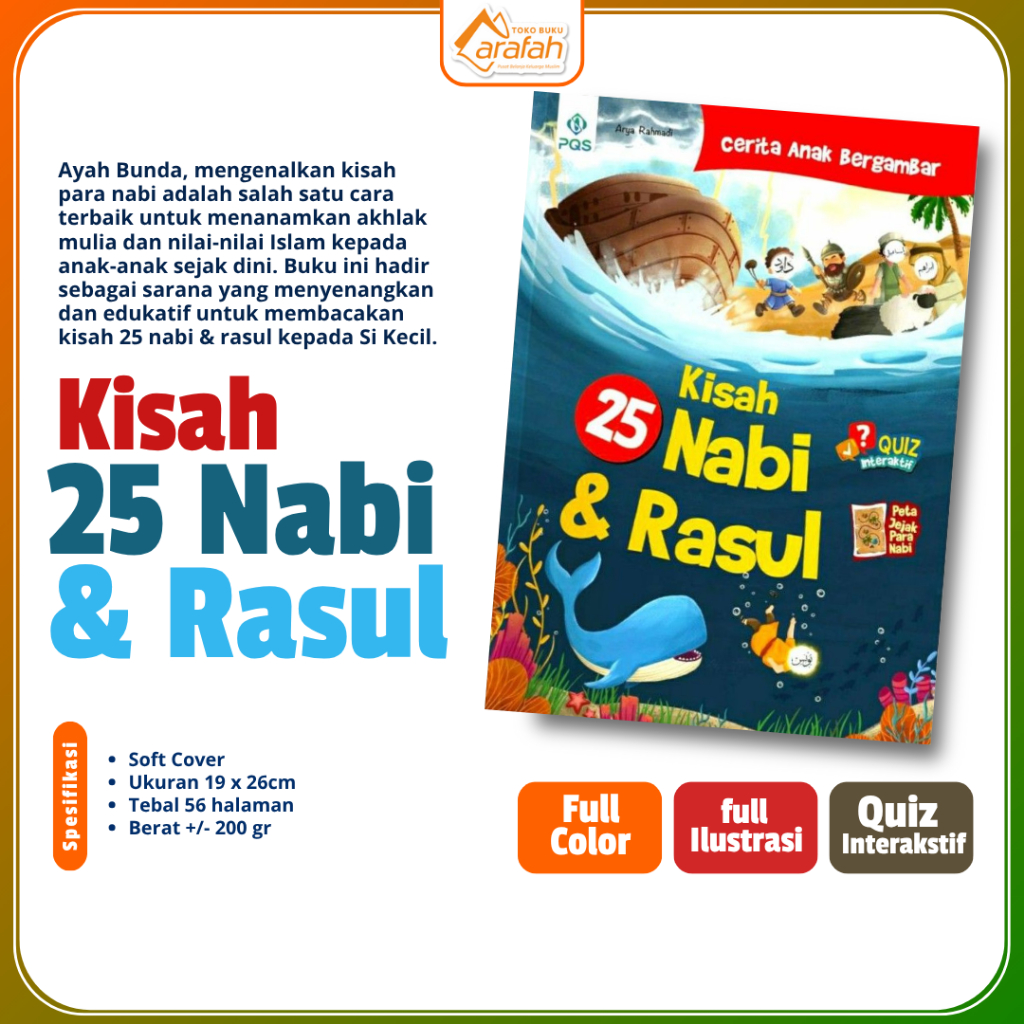 Jual PQS - Cerita Anak Bergambar Kisah 25 Nabi Dan Rasul Full Color ...