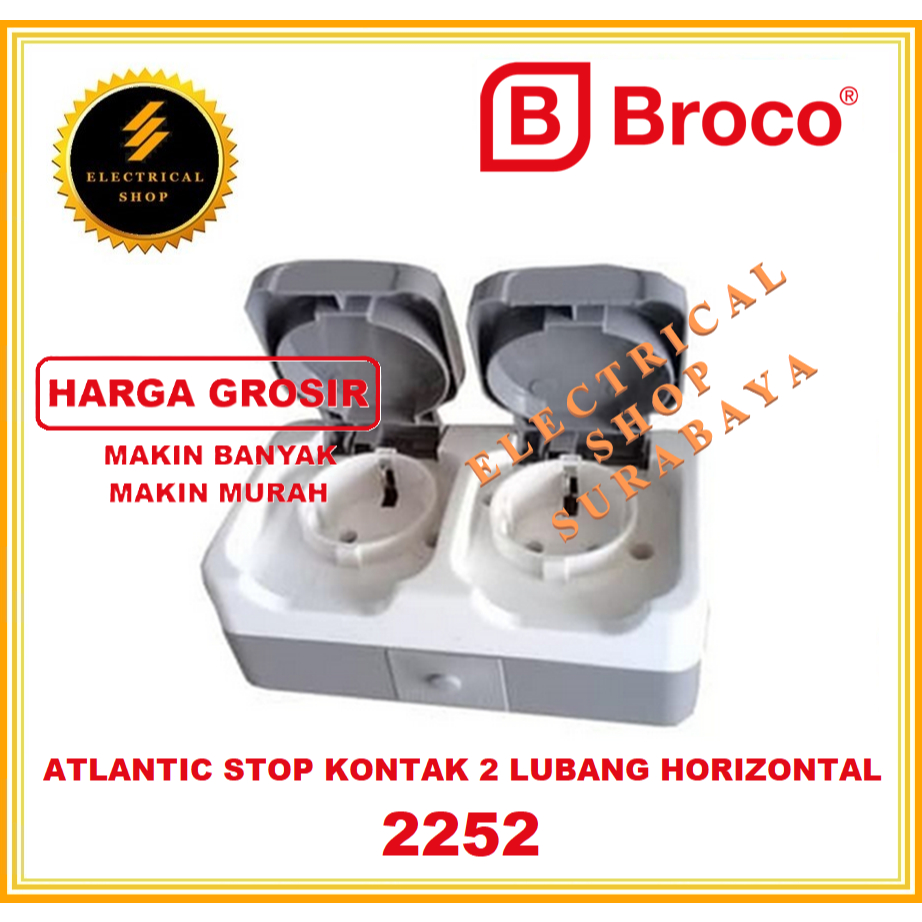 Jual (GROSIR) BROCO ATLANTIC OB STOP KONTAK ARDE 2 GANG LUBANG ...