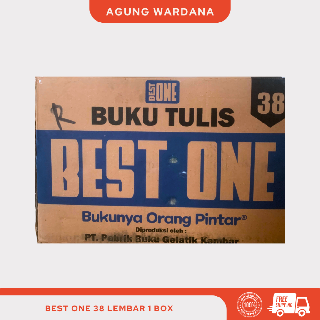 Jual BUKU TULIS BEST ONE 38 LEMBAR 1 BOX / DUS ISI 32 PAK (320 PCS ...