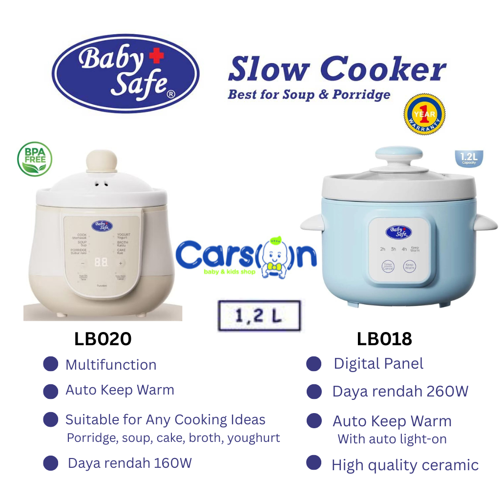 Jual Baby Safe LB018 dan LB020 Slow Cooker 1.2L - Alat Masak MPASI Anak ...