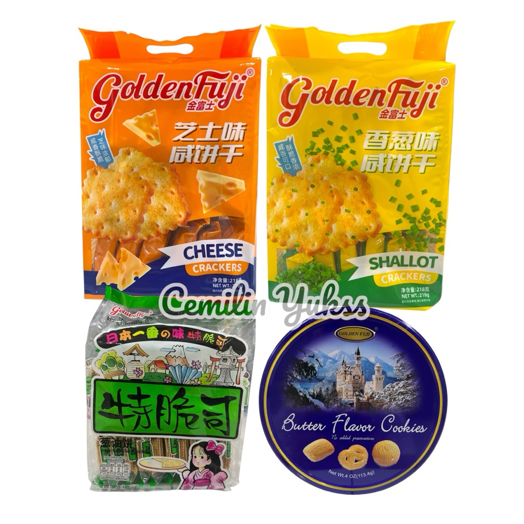 Jual YUMMY! Golden Fuji Butter Cookies Golden Fuji Cheese Crackers ...