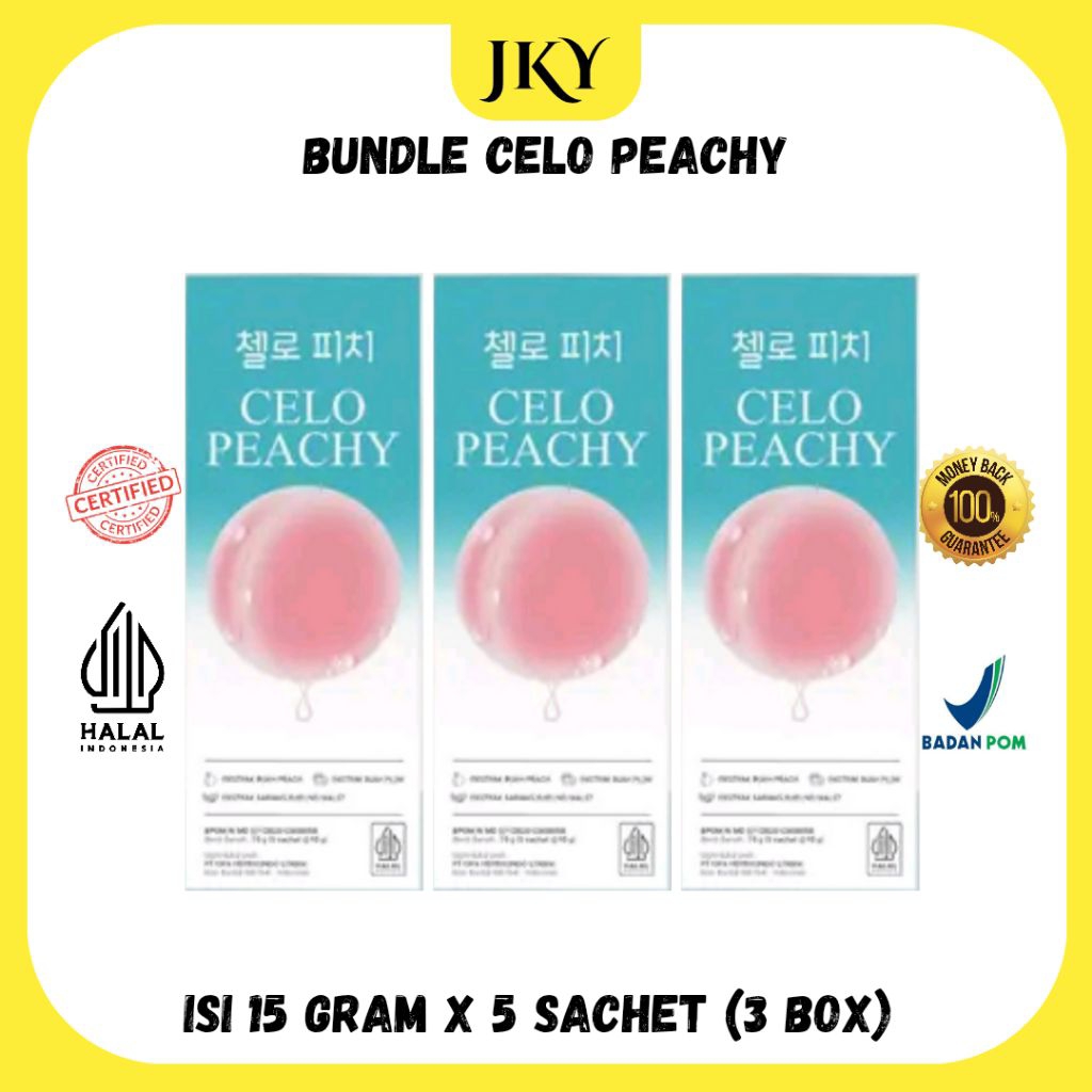 Jual (READY STOCK SIAP DIKIRIM) BUNDLE 3 BOX CELO PEACH FLAVOR - celo ...