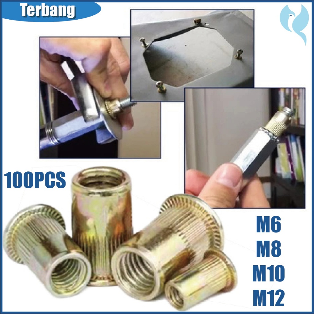 Jual 100PCS Rivet Nut M6 M8 M10 M12 / Insert Nut / Mur Rivet / Nutsert ...
