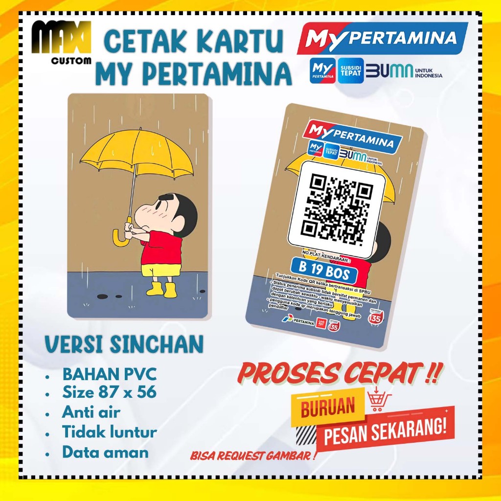 Jual KARTU BARCODE MYPERTAMINA CUSTOM (BAHAN PVC) / KARTU CUSTOM MY ...