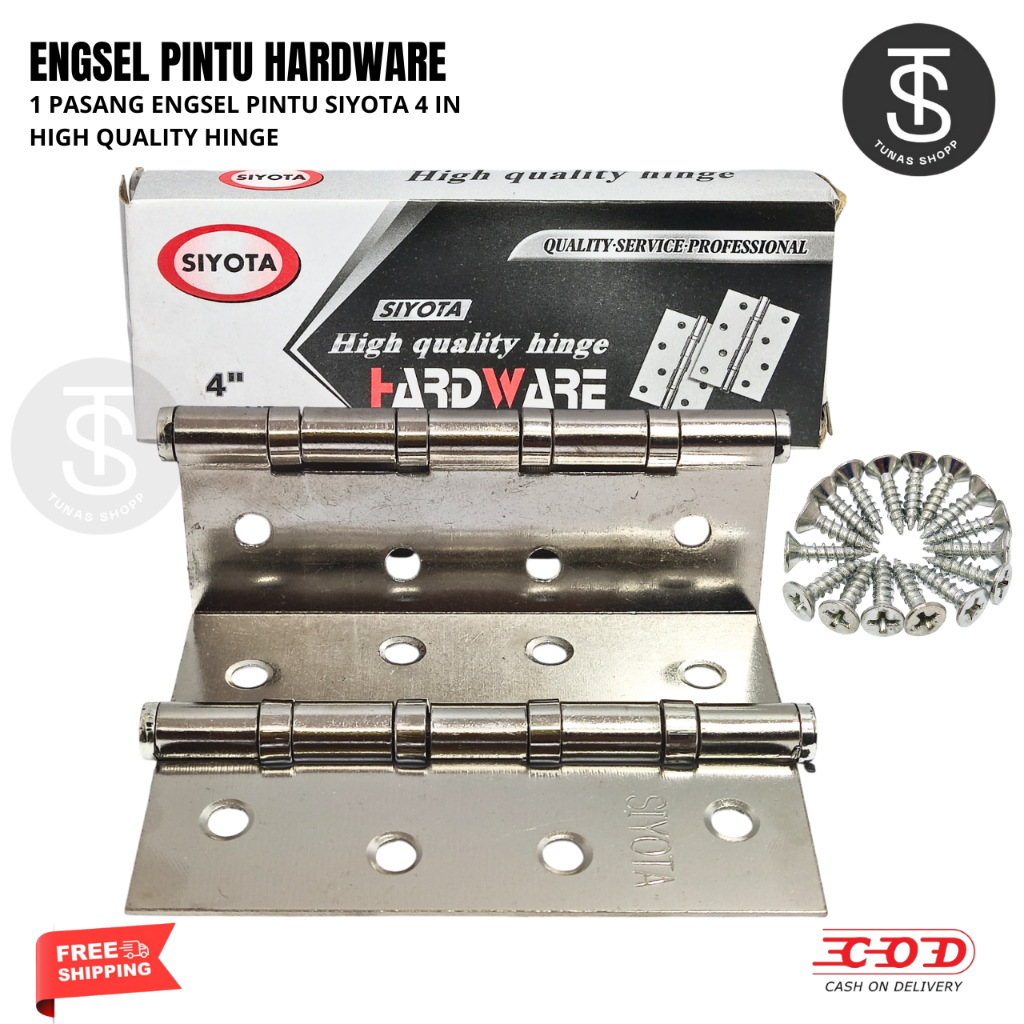 Jual [1 Pasang] Engsel Plat Tebal Pintu SIYOTA 4x3 Inch Stainless Steel ...