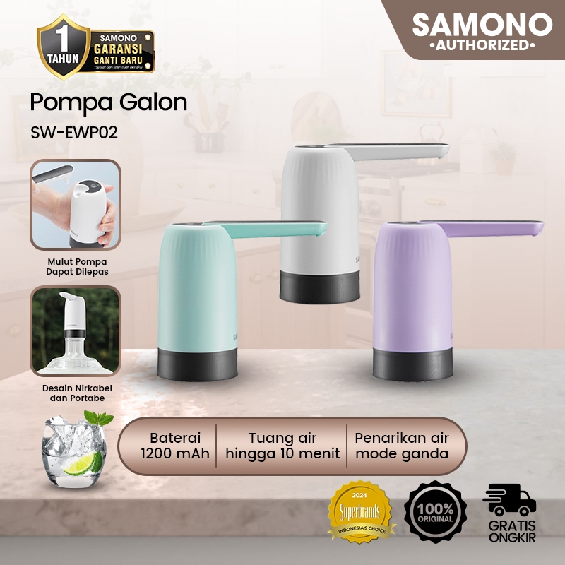 Jual SAMONO Pompa Galon Elektrik 1200mAh Rechargeable Sekali Tekan ...