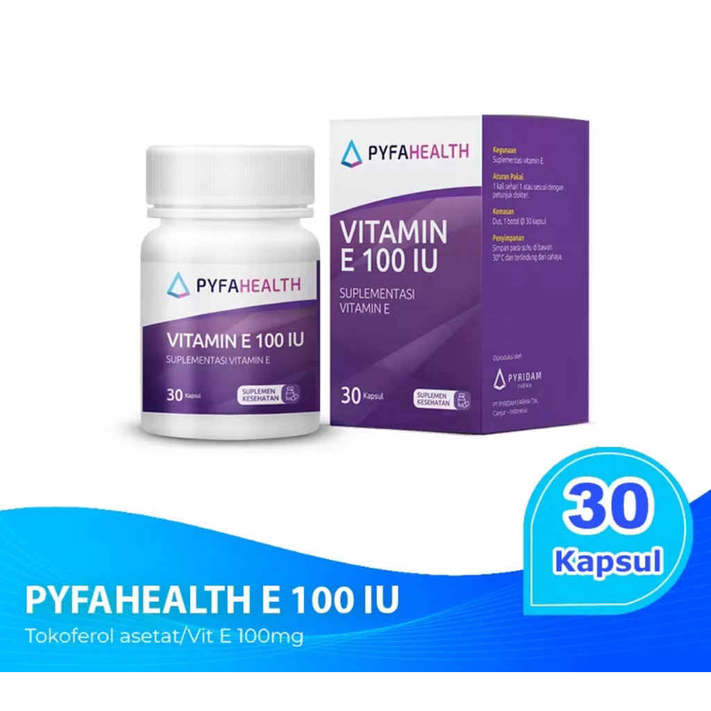 Jual Vitamin E 100 IU memelihara regenerasi sel kulit botol 30 kapsul ...