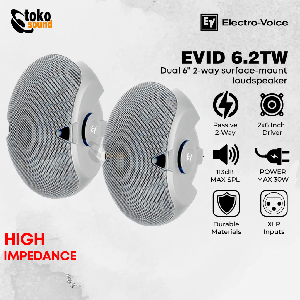 Jual Electro-Voice EVID 6.2TW - Dual 6 Inch 2 Way Surfacemount ...