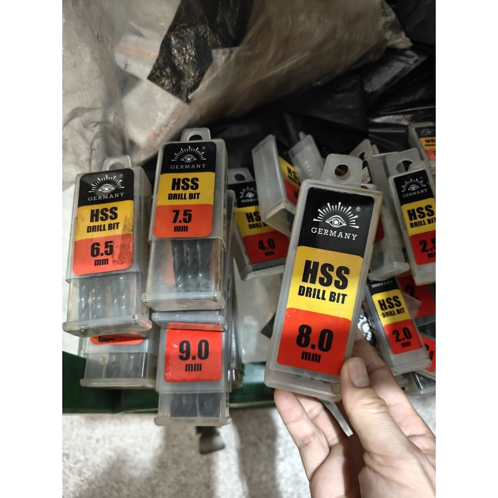 Jual mata bor besi HSS eye brand Germany tjap mata 2mm 2,5mm 4mm 4,5mm ...