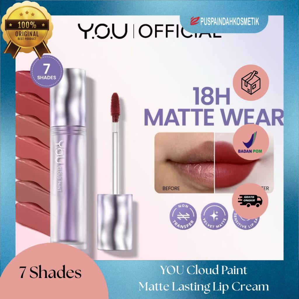 Jual YOU ( Y.O.U ) NEW Cloud Paint Matte Lasting Lip Cream Lip Cream ...