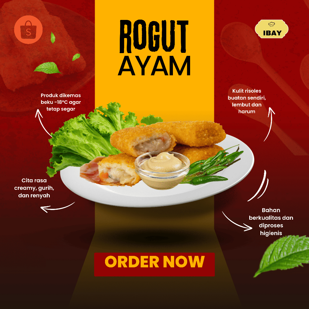Jual Risoles Frozen IBAY | ROGUT AYAM | Isi 6 | Camilan Beku Enak Siap ...