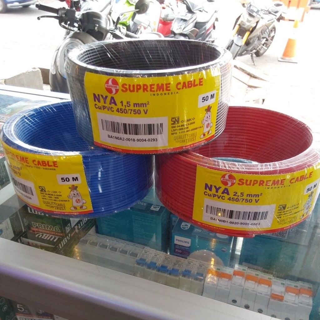 Jual kabel supreme NYA 1,5 dan 2,5 mm 50 meter | Shopee Indonesia