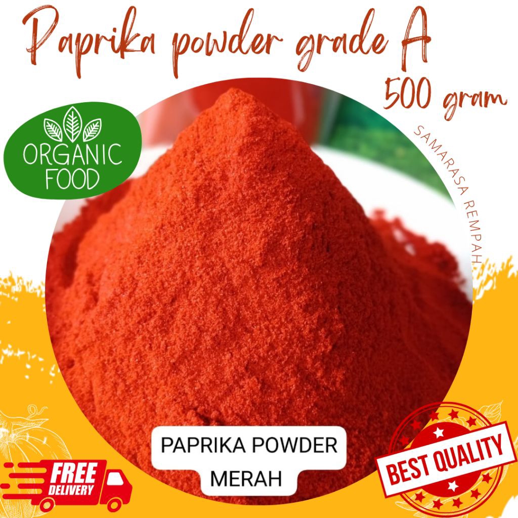 Jual PAPRIKA BUBUK MERAH PAPRIKA POWDER GRADE A MERAH 500 GRAM | Shopee ...